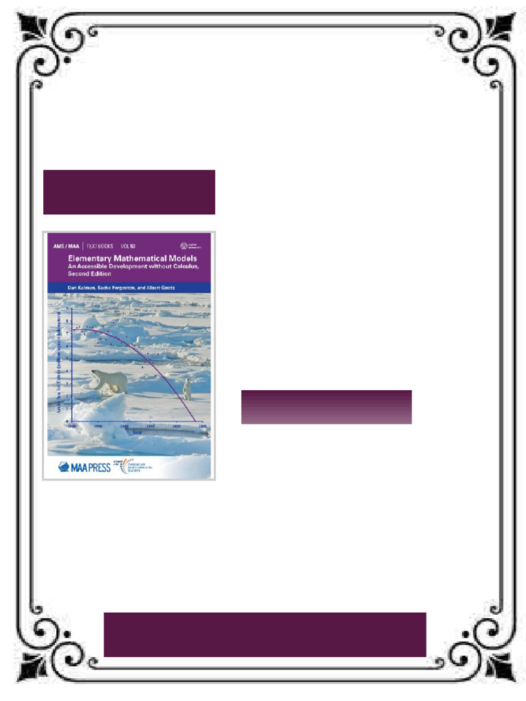 Elementary Mathematical Models 2nd Edition Dan Kalman eBook available ...