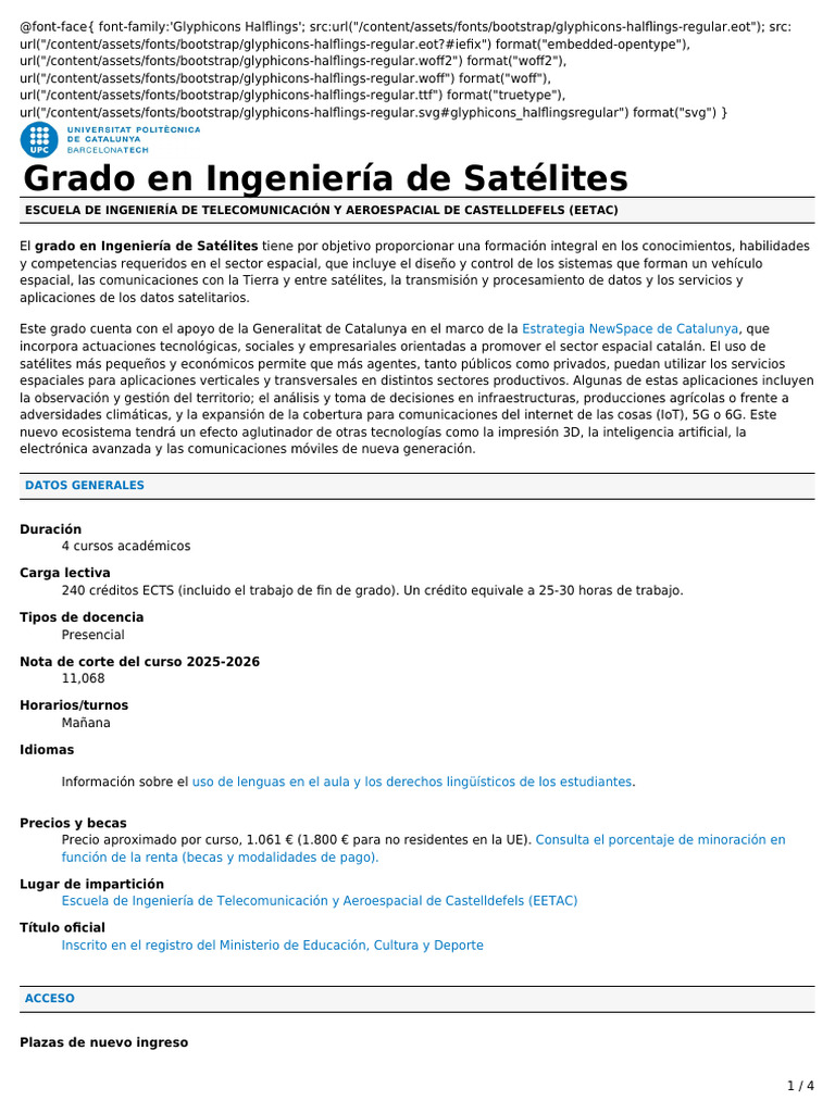 Grado en Ingeniería de Satélites (EETAC) | PDF | Satélite | Ingeniería
