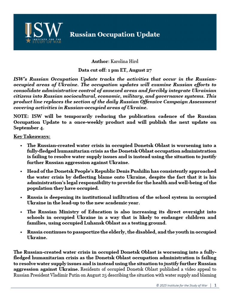 Russian Water Crisis in Occupied Ukraine | PDF | Ukraine