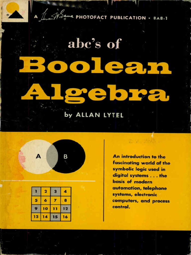 SAMS ABS's of Boolean Algebra Lytel 1964 | PDF | If And Only If | Logic ...
