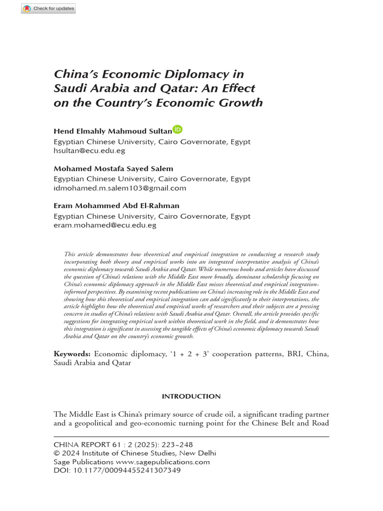 China's Economic Diplomacy in GCC Growth | PDF | Gulf Cooperation ...