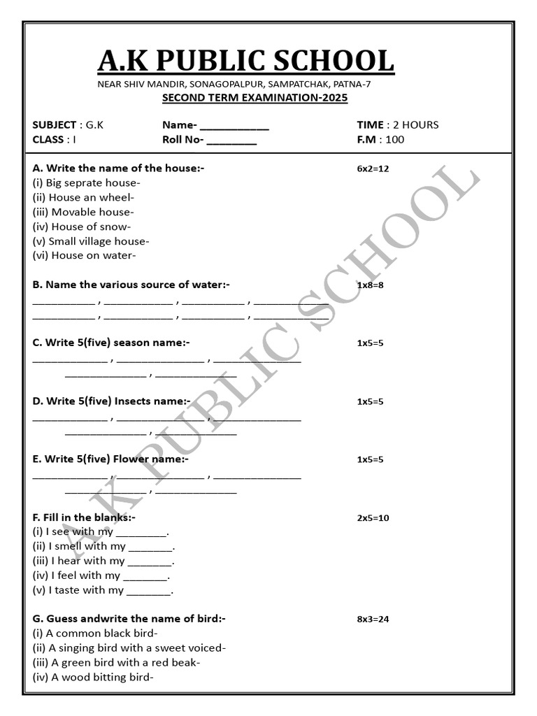 class 1 gk | PDF