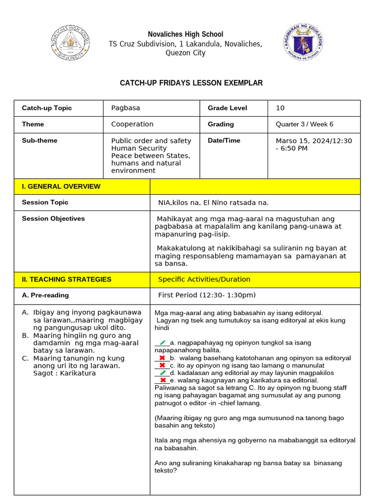 CUF Week6 March 15 First Half Grade10 | PDF