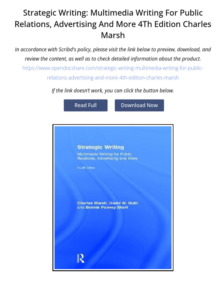 Strategic Writing: Multimedia Writing for Public Relations, Advertising ...
