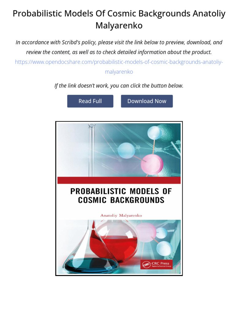 Probabilistic Models Of Cosmic Backgrounds Anatoliy Malyarenko | PDF ...