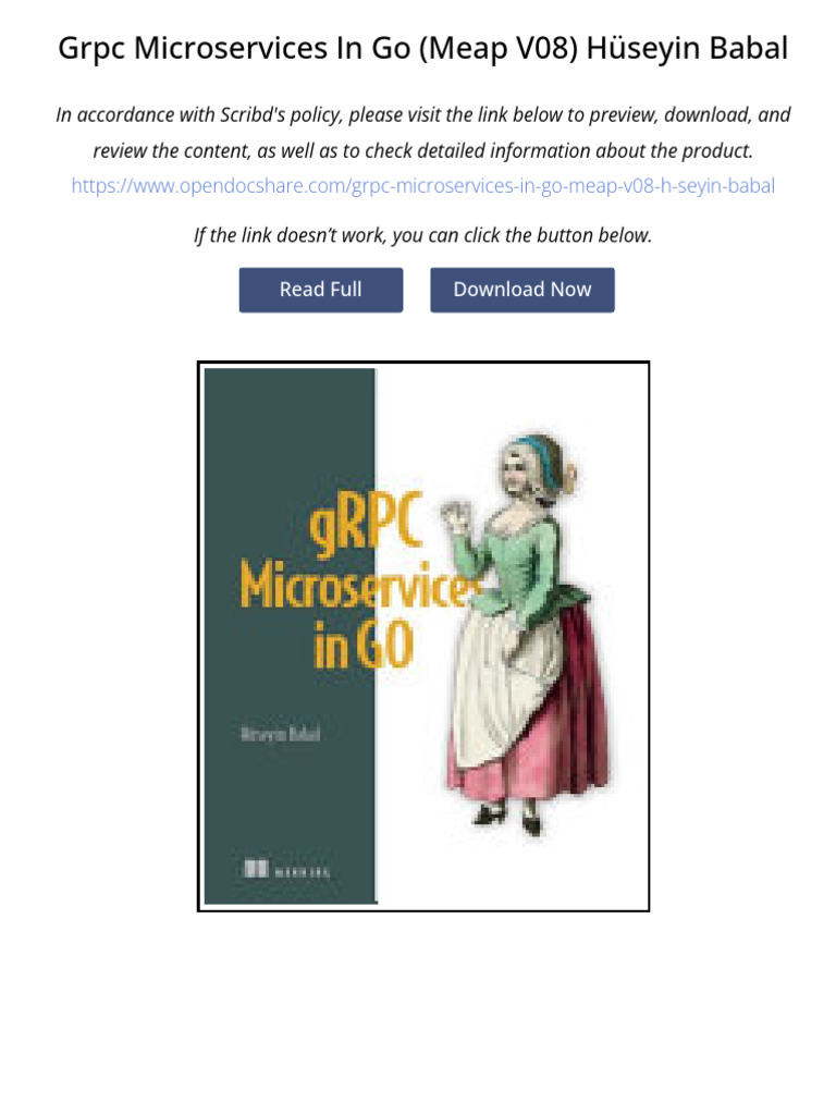 gRPC Microservices in Go (MEAP V08) Hüseyin Babal | PDF | Client–Server ...