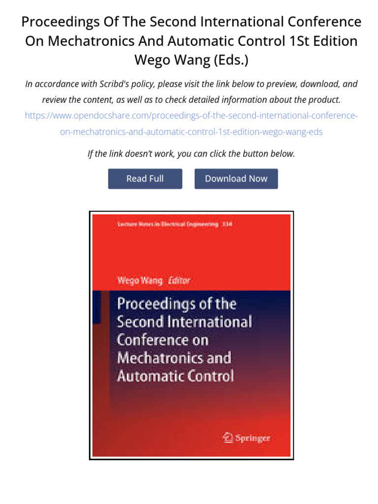 Proceedings of the Second International Conference on Mechatronics and ...