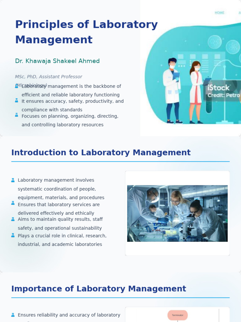 Laboratory Management Principles Guide | PDF | Laboratories ...