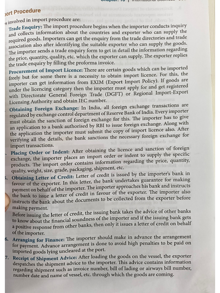 Import Procedure | PDF