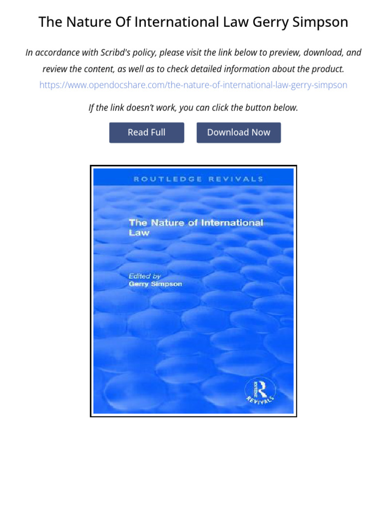 4929The Nature of International Law Gerry Simpson | PDF | International ...