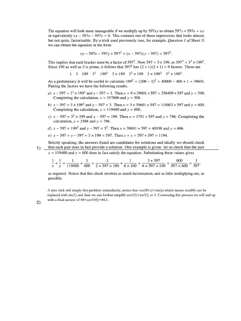 Week 1 Sols | PDF