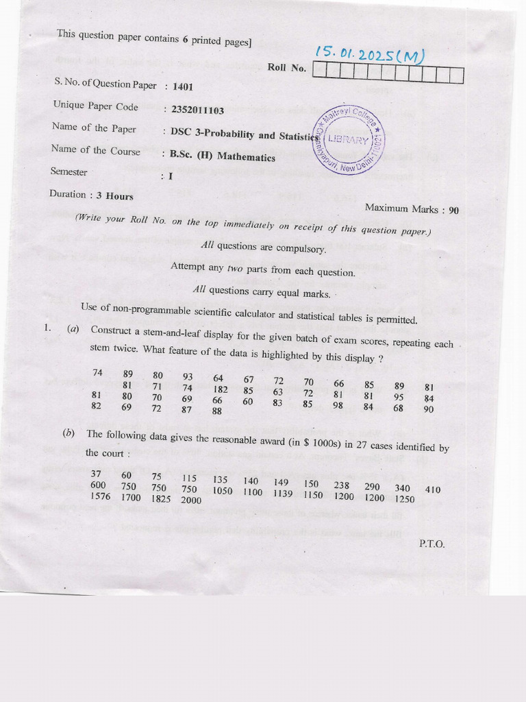 Probability & Statistics | PDF | Outlier | Probability Distribution