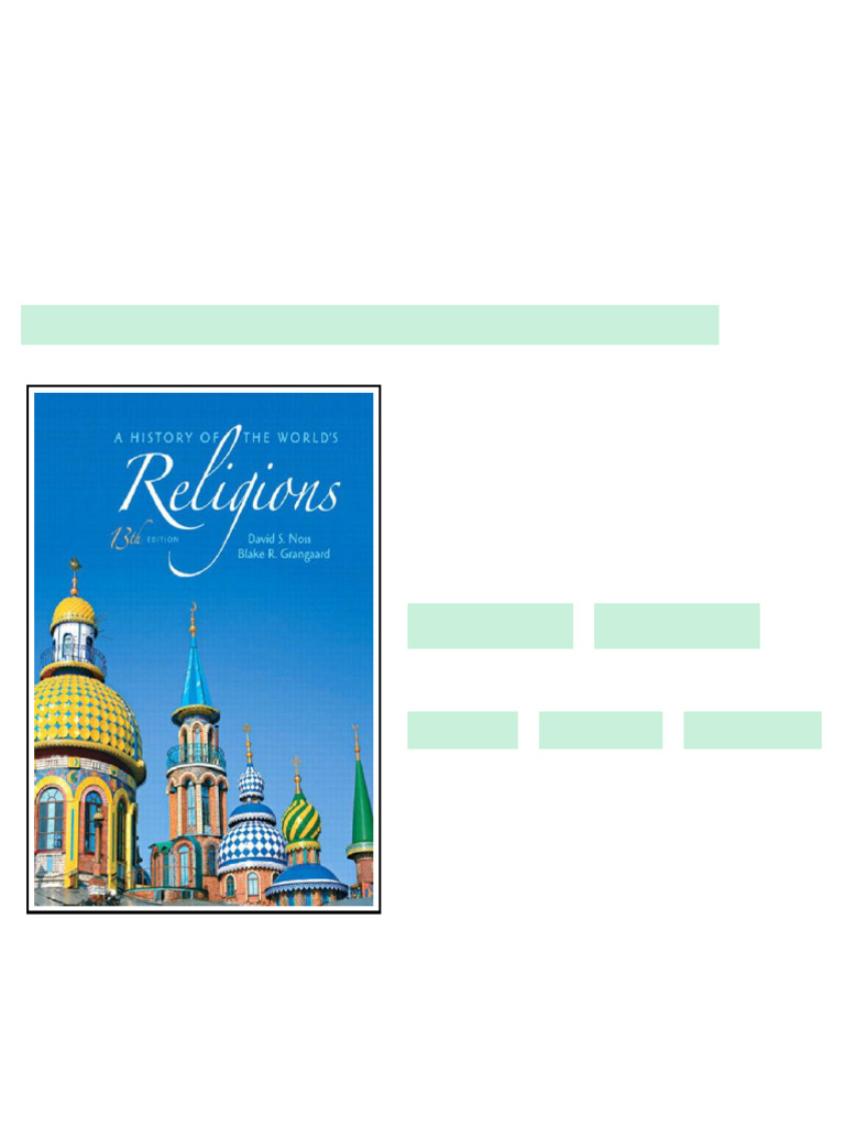 History of the World s Religions 13th Edition by David S. Noss A Full ...