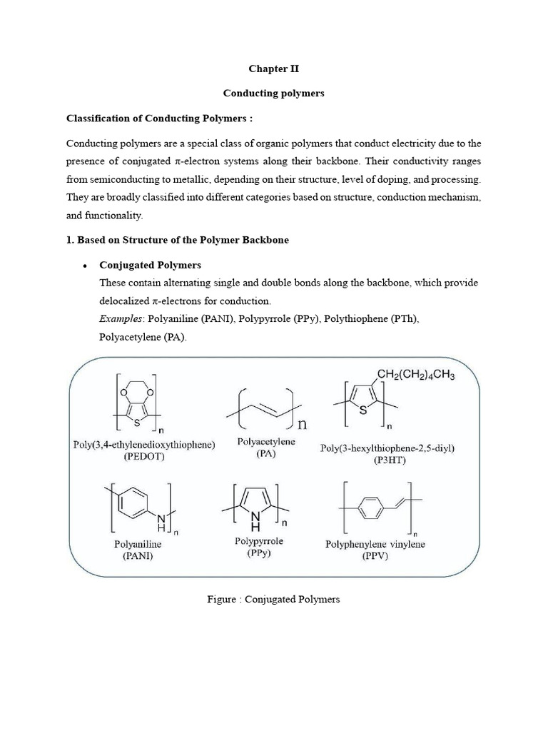 Conducting Polymers | PDF | Doping (Semiconductor) | Electrical ...