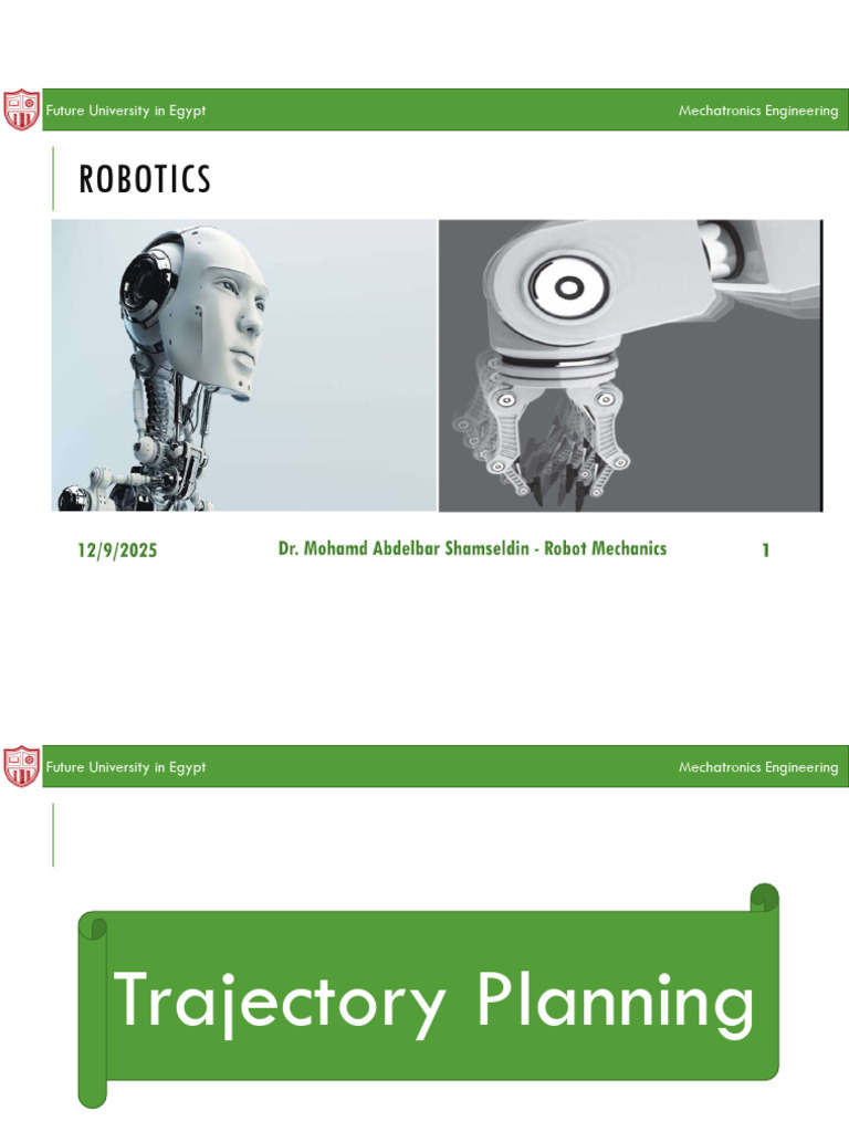 Mechatronics Robotics Path & Trajectory Planning | PDF | Kinematics ...