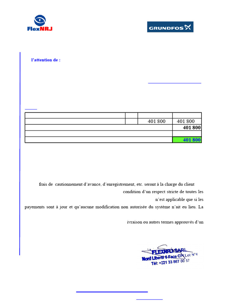 Facture Pro forma CU 202 - FlexNRJ | PDF | Taxe sur la valeur ajoutée