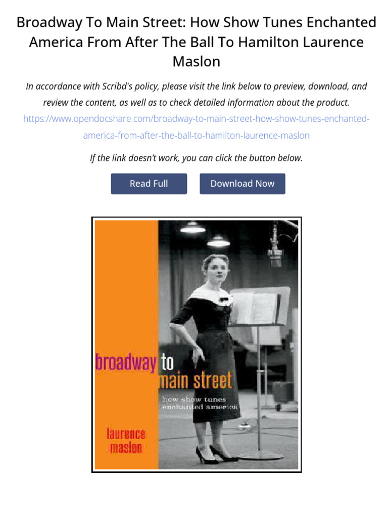 Broadway to Main Street: How Show Tunes Enchanted America from After ...