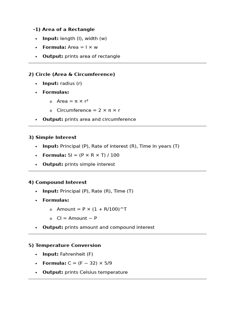 Essential Math Formulas and Calculators | PDF | Area | Mathematics