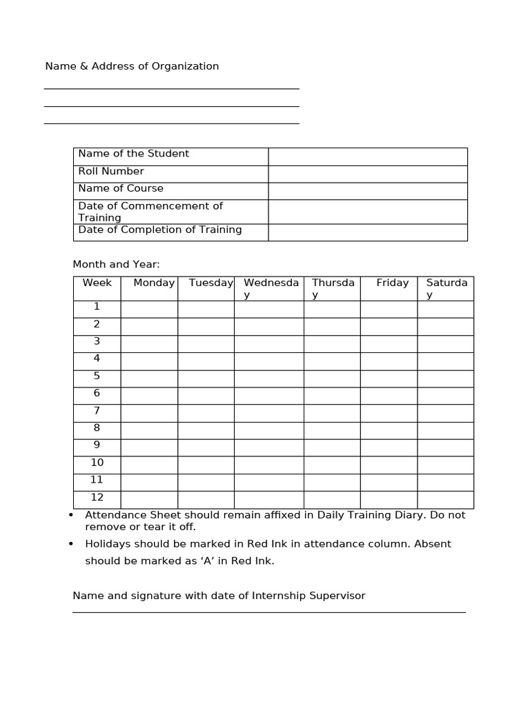 3. Attendace Sheet | PDF