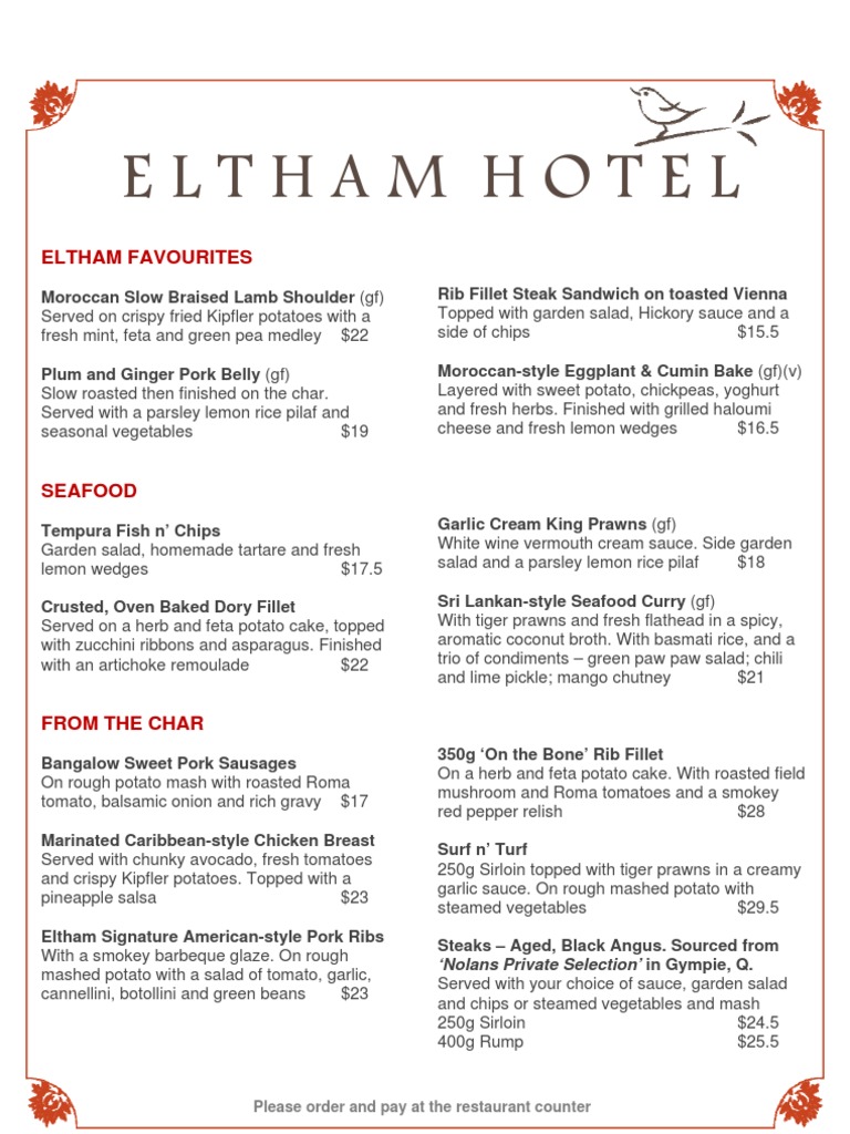 Eltham Menu 2 | PDF