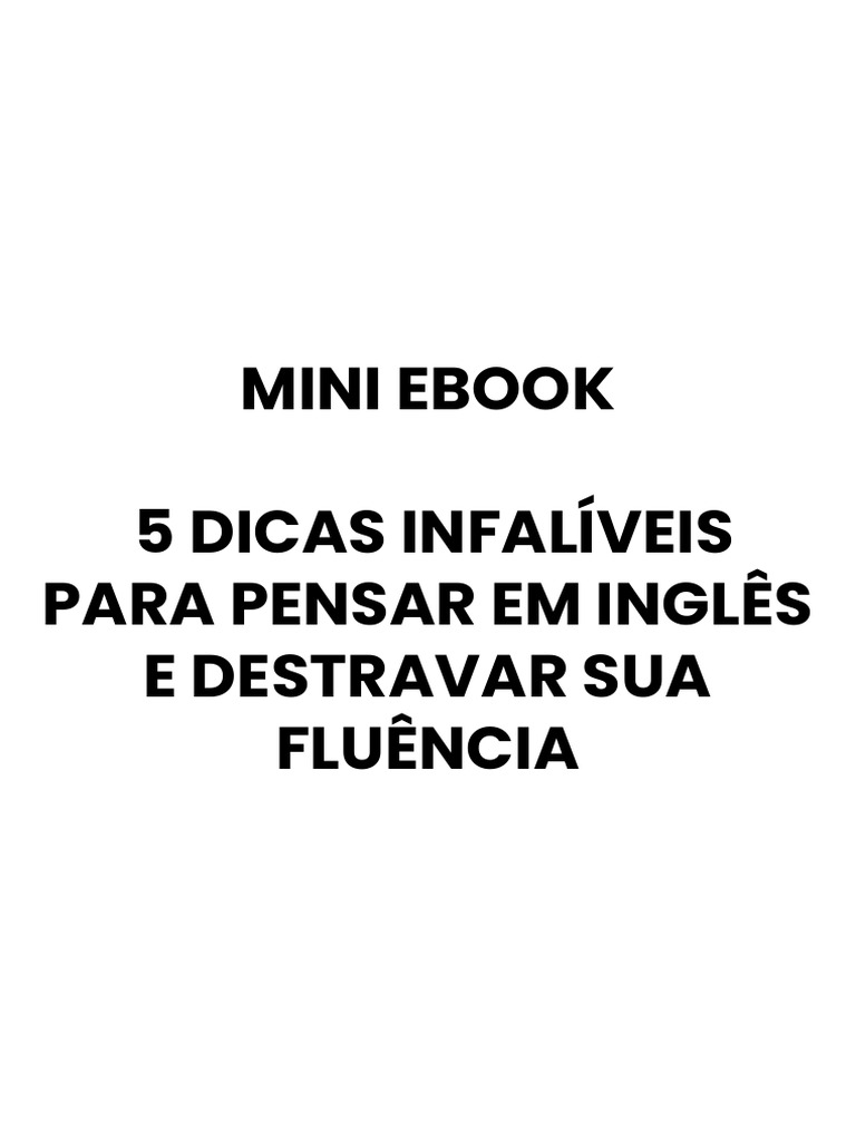 MiniEbook 5 Dicas Pensar Em Ingles.pdf | PDF