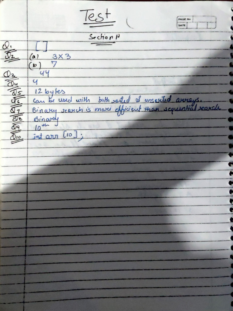 Solution For Arrays Test | PDF