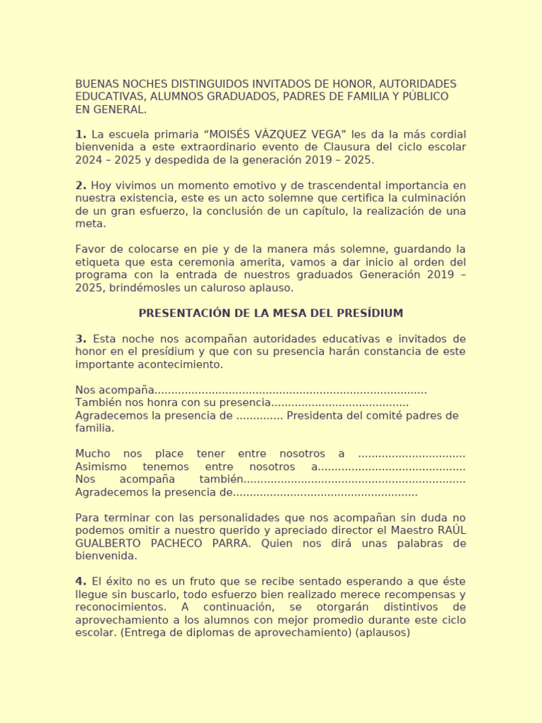 Programa de Clausura 2024-2025 | PDF