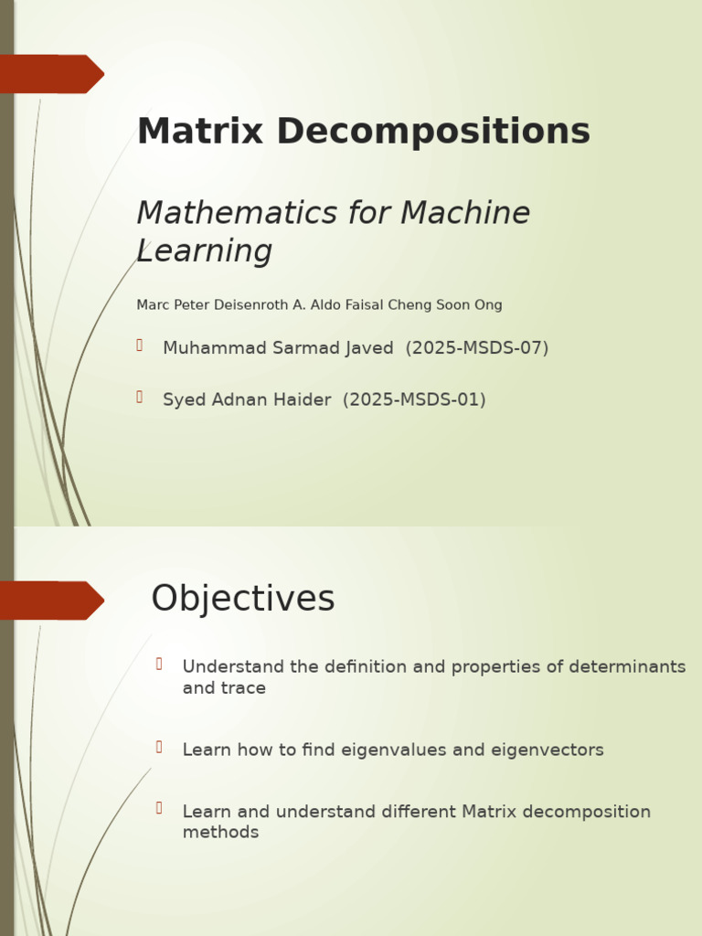Matrix Decomposition Stat MSDS 01,07.Pptx [Read Only] | PDF ...