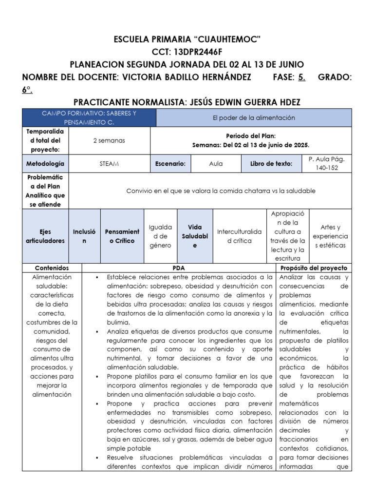 Jesus Edwin Guerra Hdez Planeacion 02-13 de Junio Machetla | PDF