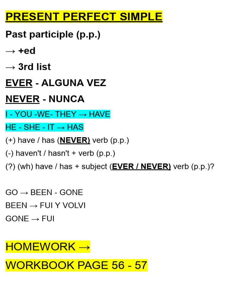 Present Perfect | PDF