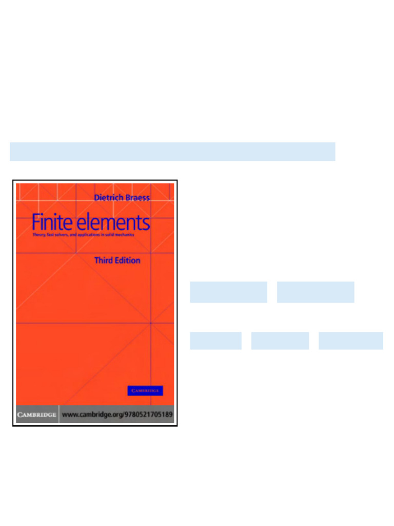 Finite elements theory fast solvers and applications in elasticity theory digital download | PDF ...