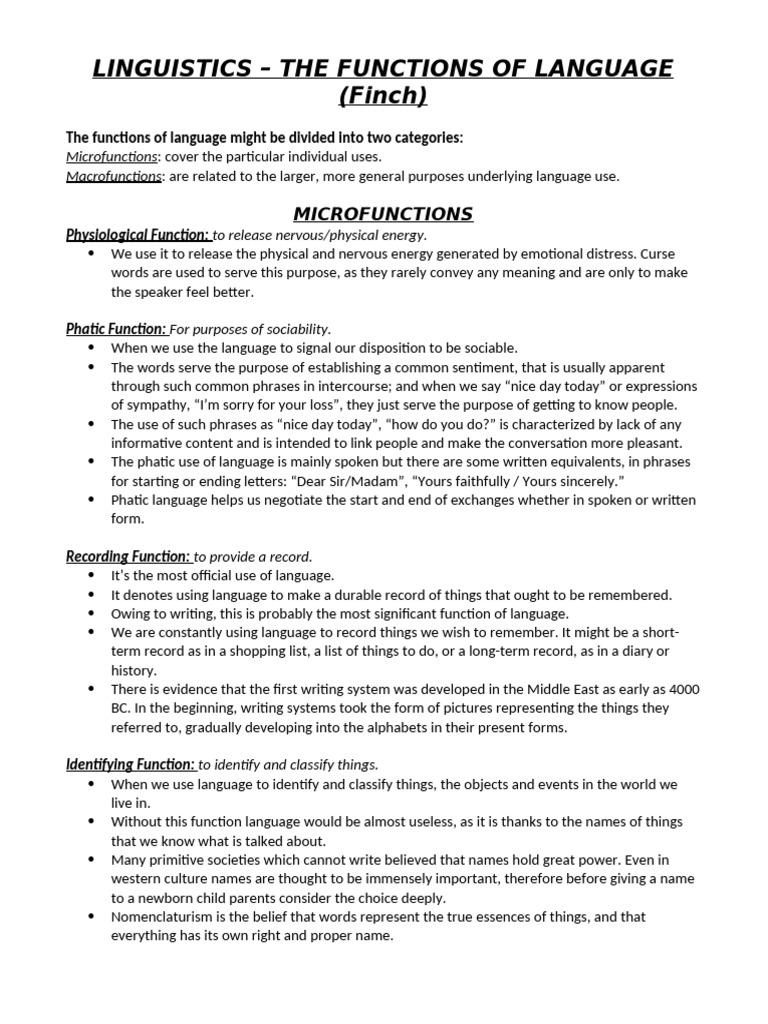 Micro and Macro Functions | PDF | Thought | Word