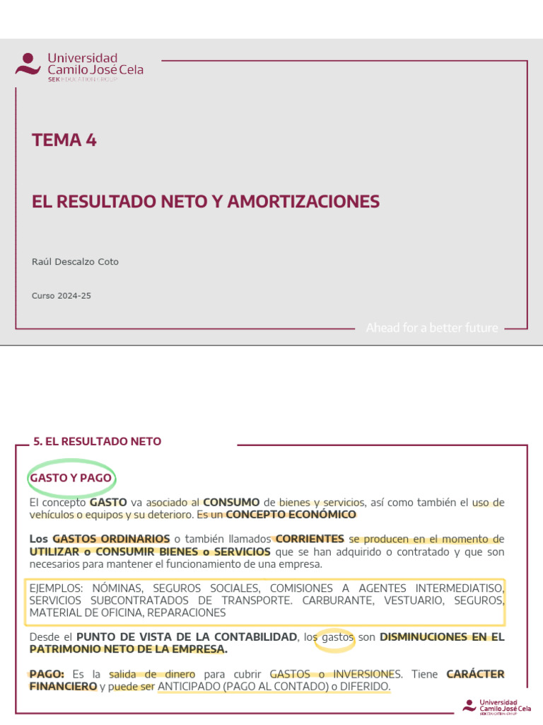 Tema 4 - Parte II - Resultado Neto y Amortizaciones | PDF | Inversiones ...
