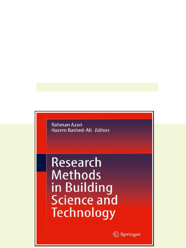 (Ebook) Research Methods in Building Science and Technology: Field ...