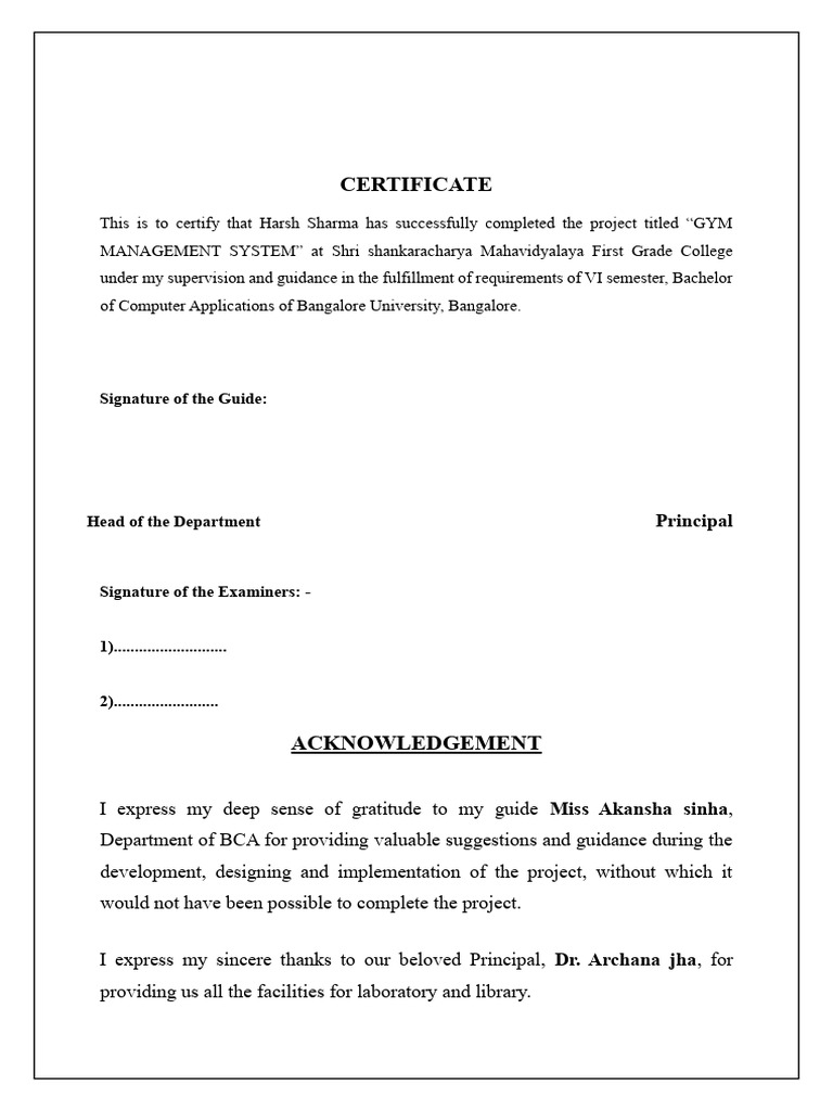 Gym Management System Report | PDF | System | World Wide Web