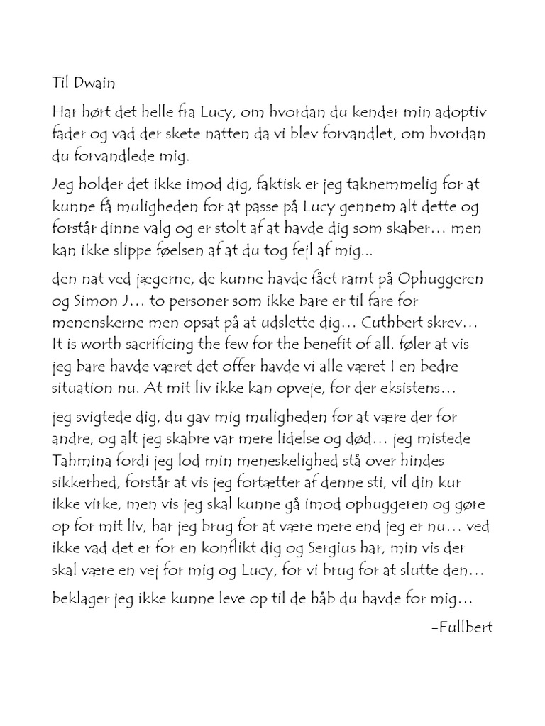 A Letter To Dwain | PDF