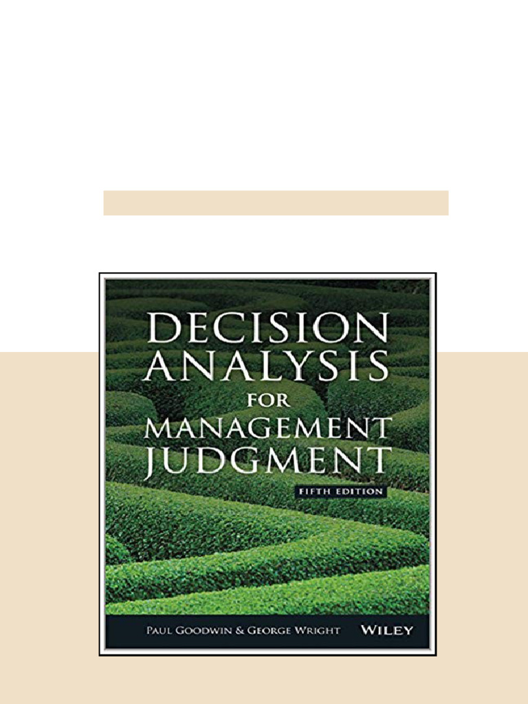 (Original PDF) Decision Analysis for Management Judgment, 5th Edition ...
