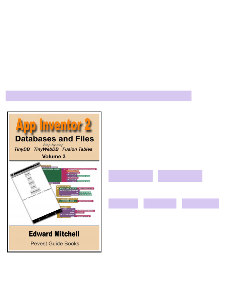 App Inventor 2 Databases and Files Step by step TinyDB TinyWebDB Fusion ...