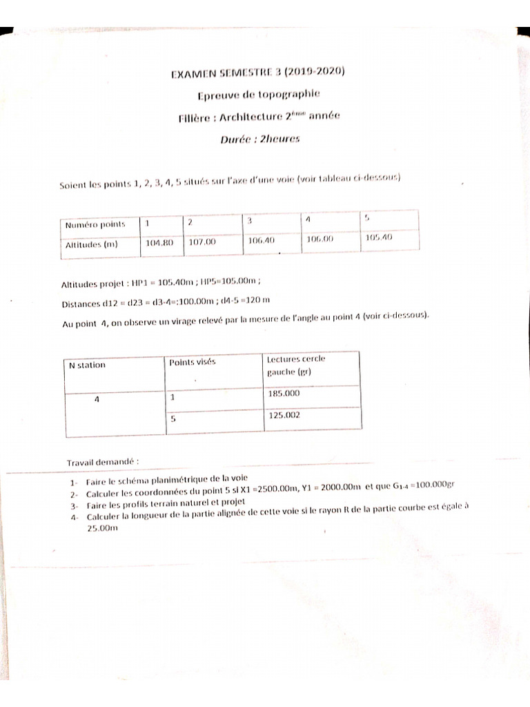 Topographie Architecture L2 | PDF