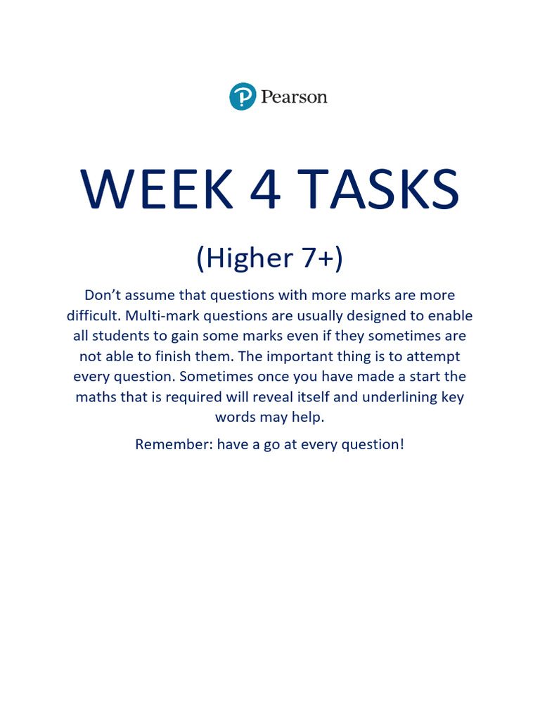 7-9 04a Higher Week 4 Tasks Qs and Ms | PDF | Volume | Mathematics