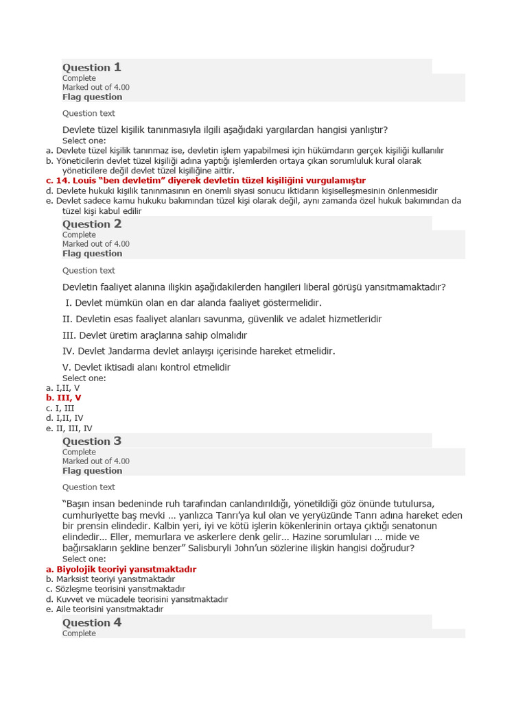 2020-2021 Devlet Teorileri Vize | PDF