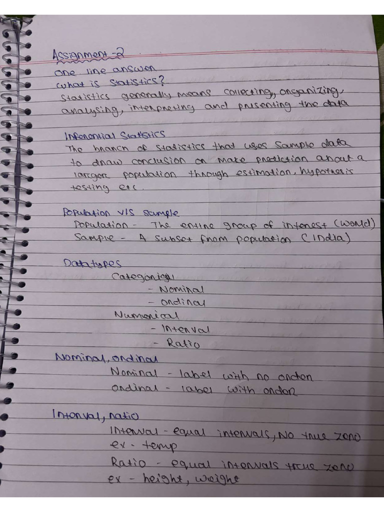 Statistics Assignment 2 | PDF