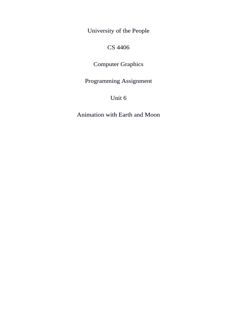 Programming Assignment Unit 6 | PDF | Moon | 3 D Computer Graphics