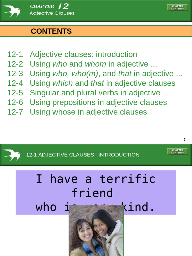 Feg Chapter 12 Adjective Clause | PDF | Noun | Adjective