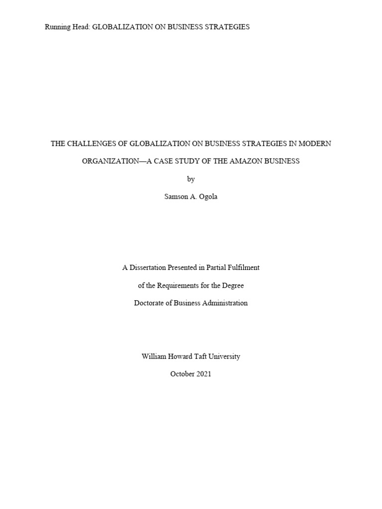 DBADisertationSamsonOgola | PDF | Strategic Management