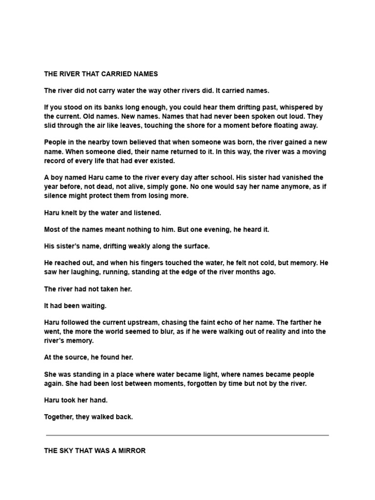 THE RIVER THAT CARRIED NAMES | PDF