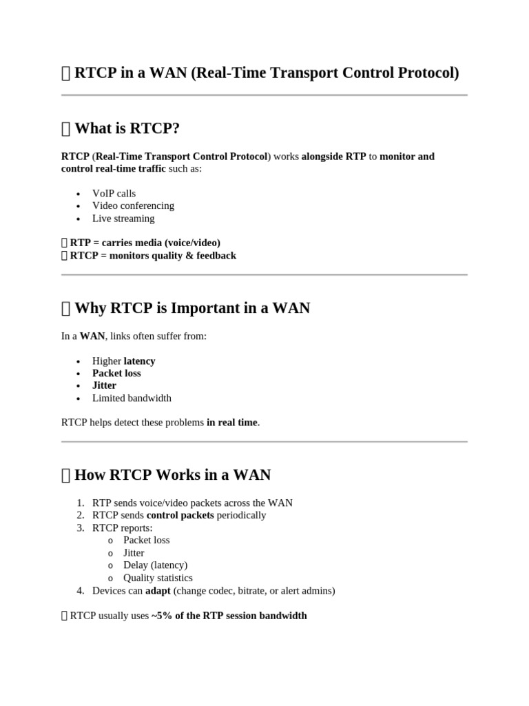 ? RTCP in a WAN | PDF | Internet Protocols | Communications Protocols