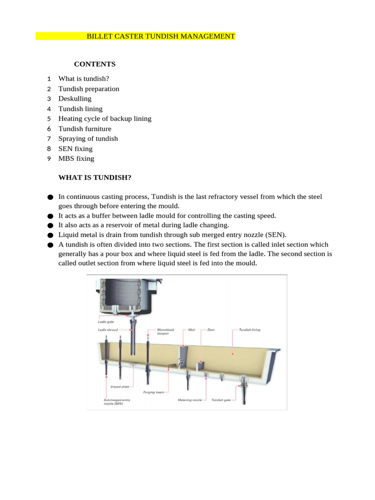Induction Report on Billet Caster Tundish Management-1 (1) | PDF ...
