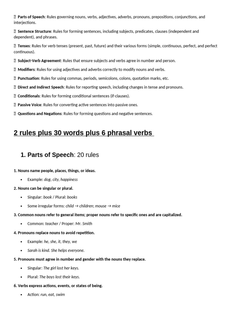 Parts of Speech | PDF | Verb | Adjective