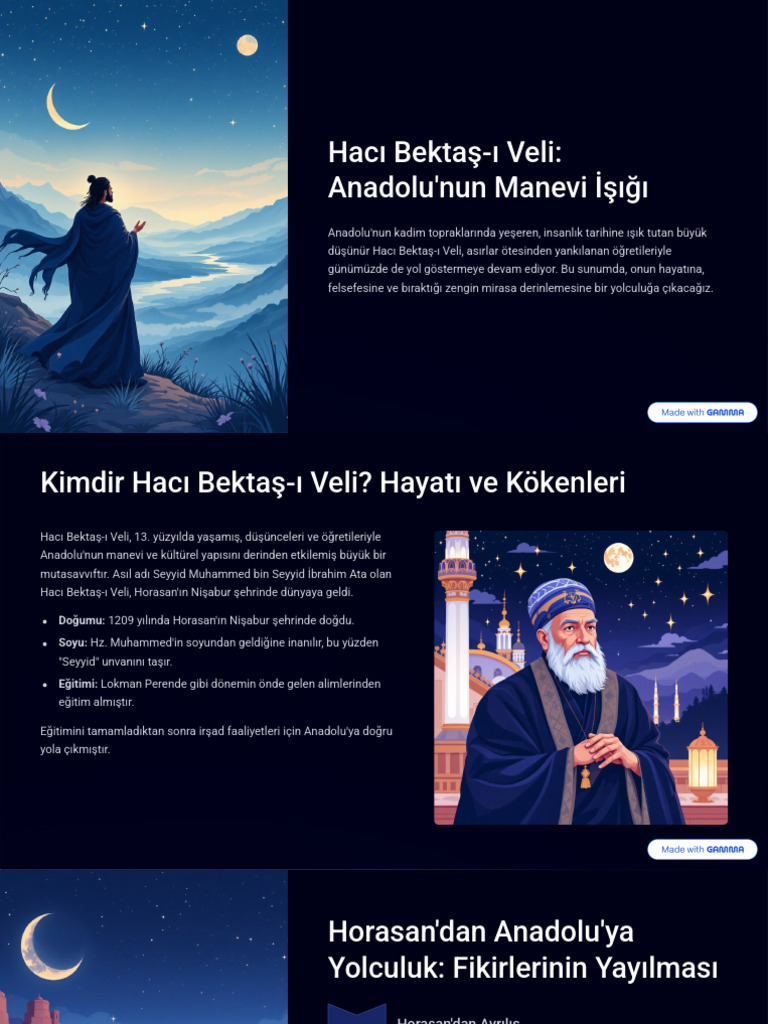 Haci Bektas I Veli Anadolunun Manevi Isigi | PDF